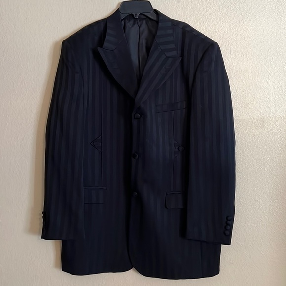 Falcone | Suits & Blazers | Mens Falcone Black Shadow Stripe Blazer ...